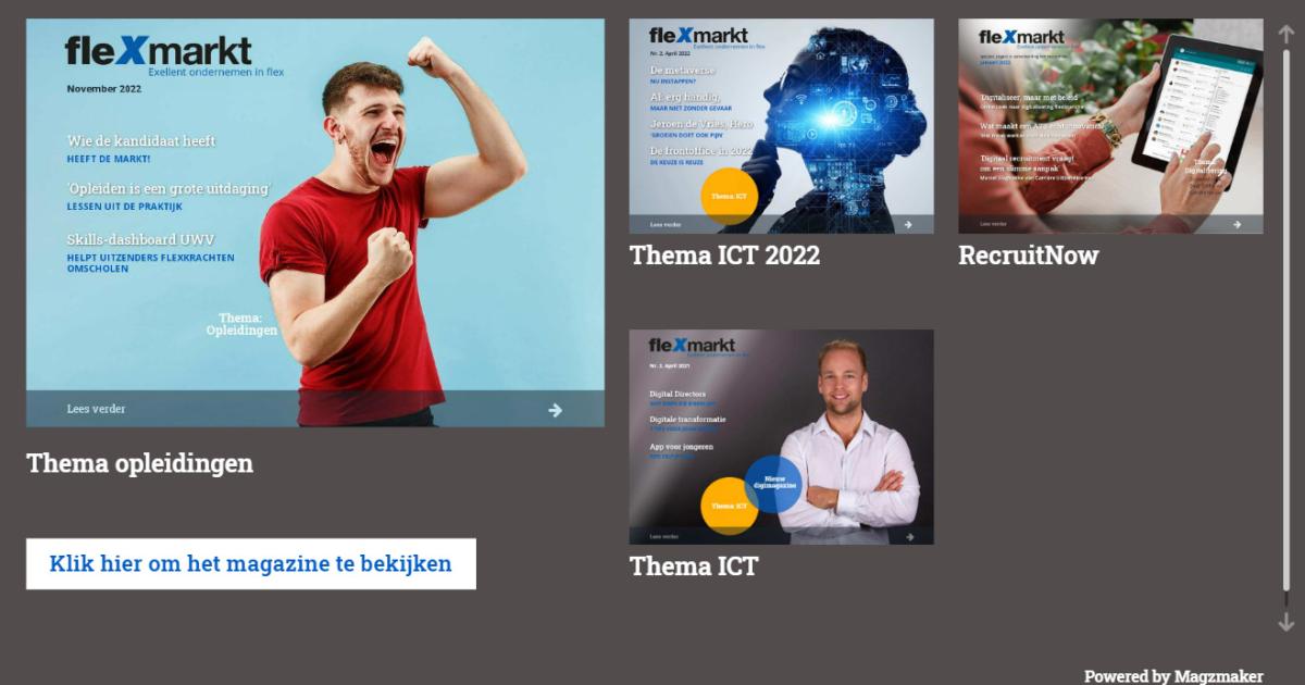 Onlinemagazine Flexmarkt | Flexmarkt edities 2022 en 2021
